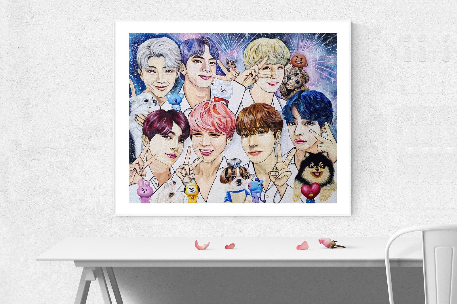 BTS Art Print Acrylic drawing fanart K-Pop Gift Art RM | Etsy