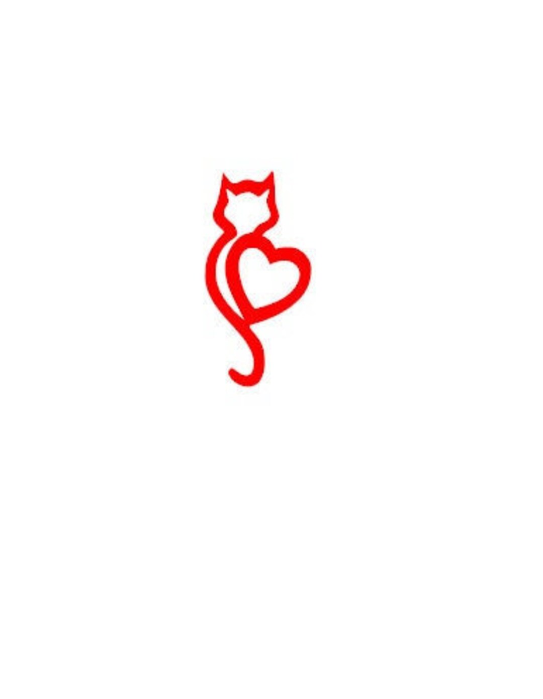 Cat Heart Vinyl Decal - Etsy