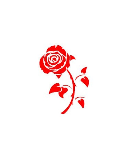 Rose Vinyl Decal | Etsy
