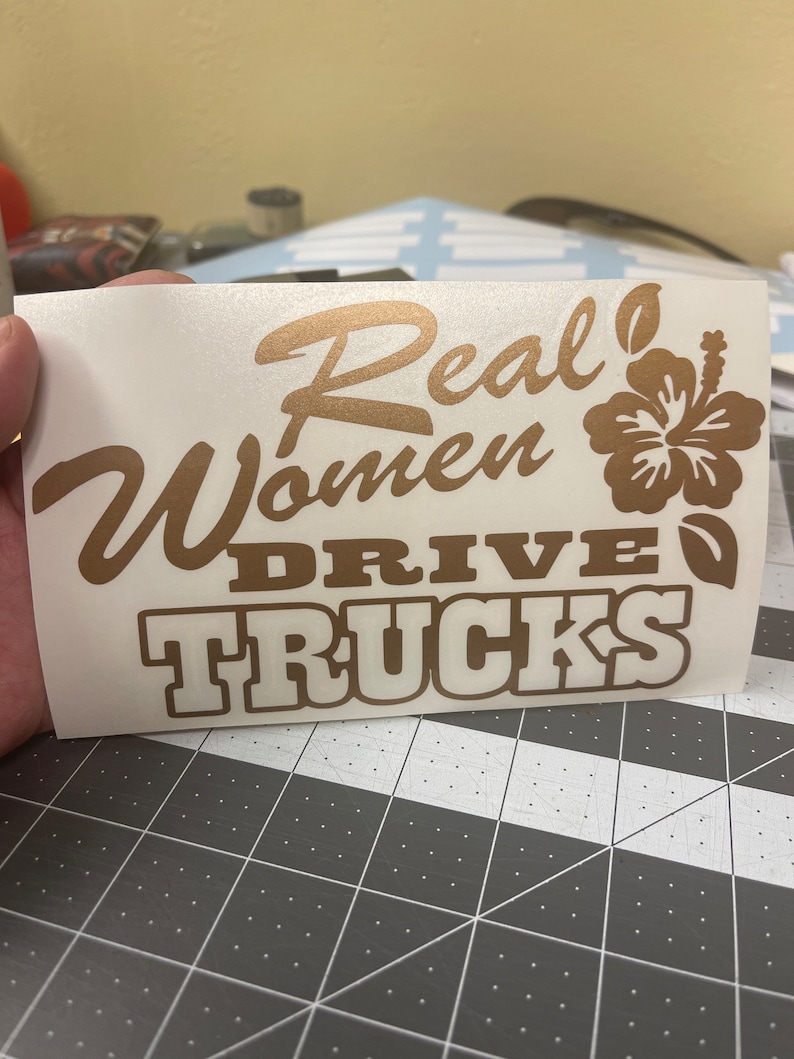 Real Women Drive Trucks With Flower Vinyl Decal - Etsy