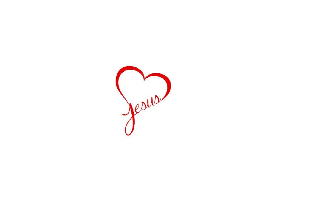 Jesus Love With Heart - Etsy