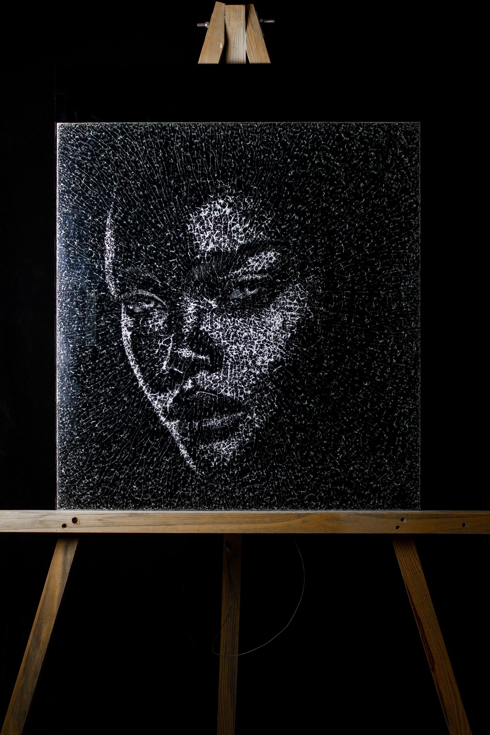 Broken Glass Face Art – Original Shattered Glass Portrait – Modern Wall ...