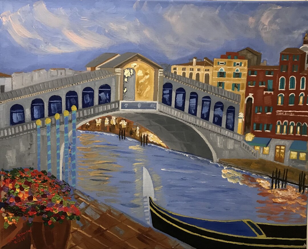 Rialto Bridge One of a Kind Impressionism Oil Painting on Canvas - Etsy ...