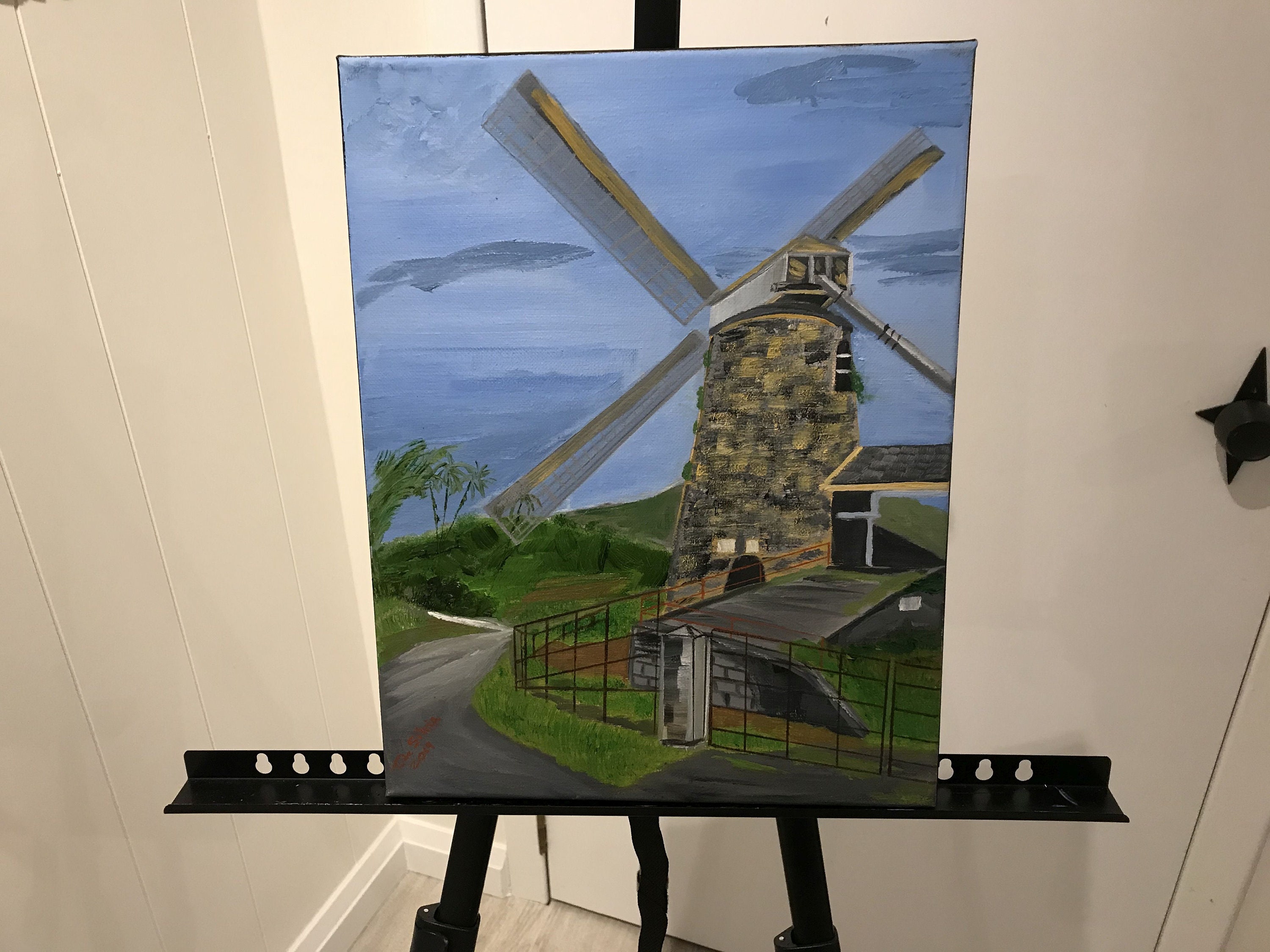 Morgan Lewis Windmill - One of a Kind Impressionism Oil Painting on ...