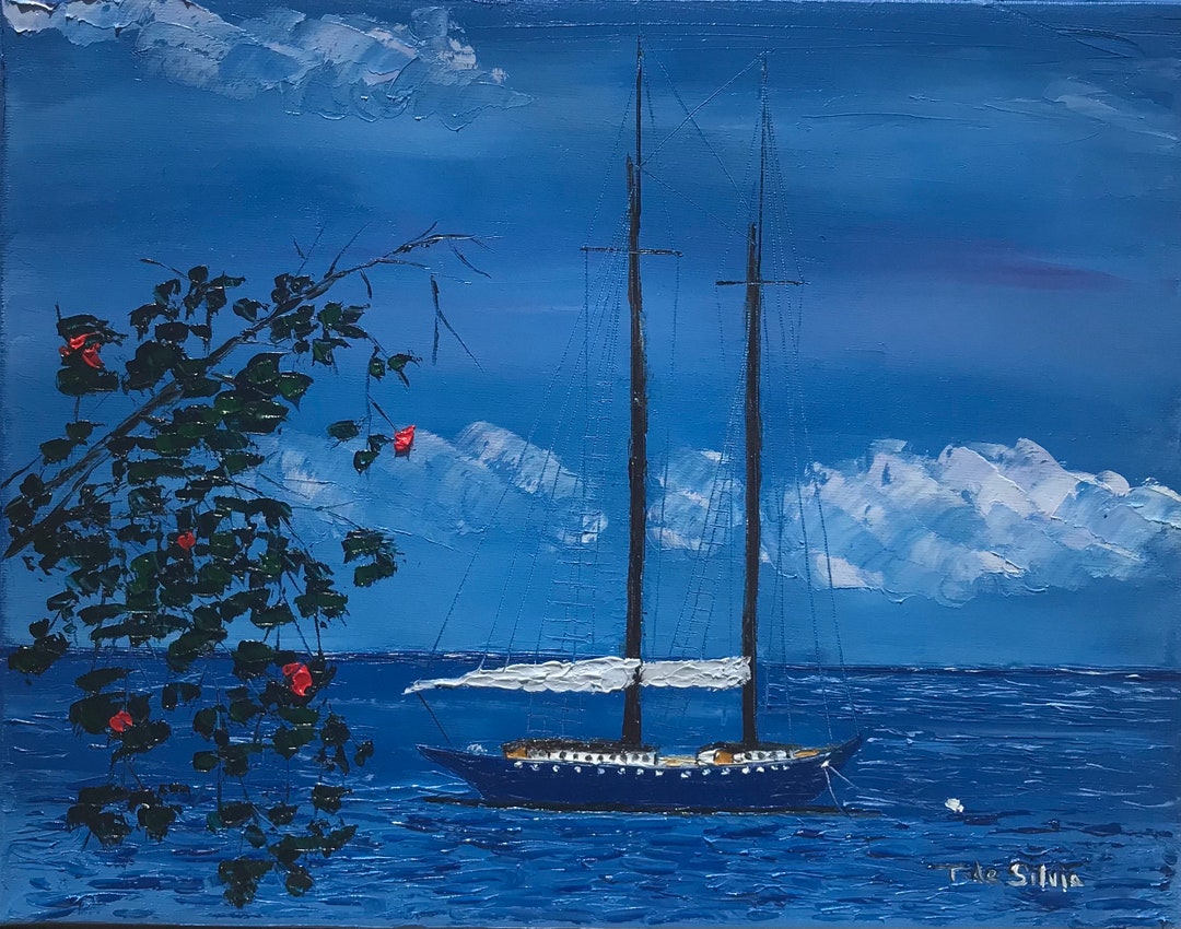 M.V Ruth at Rest - Unique Palette Knife Oil on Canvas Painting ...