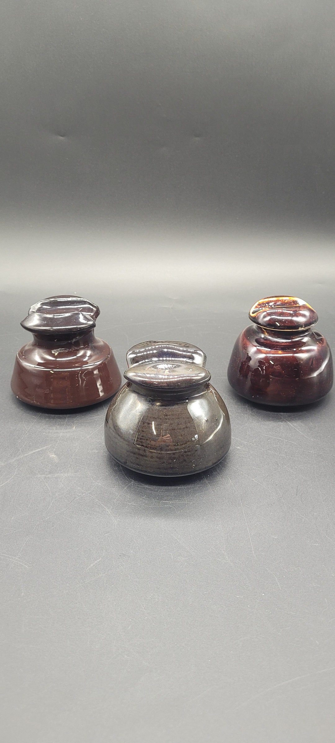 Vintage Glazed Ceramic Insulators, Electric Wire Insulators, Electrical ...
