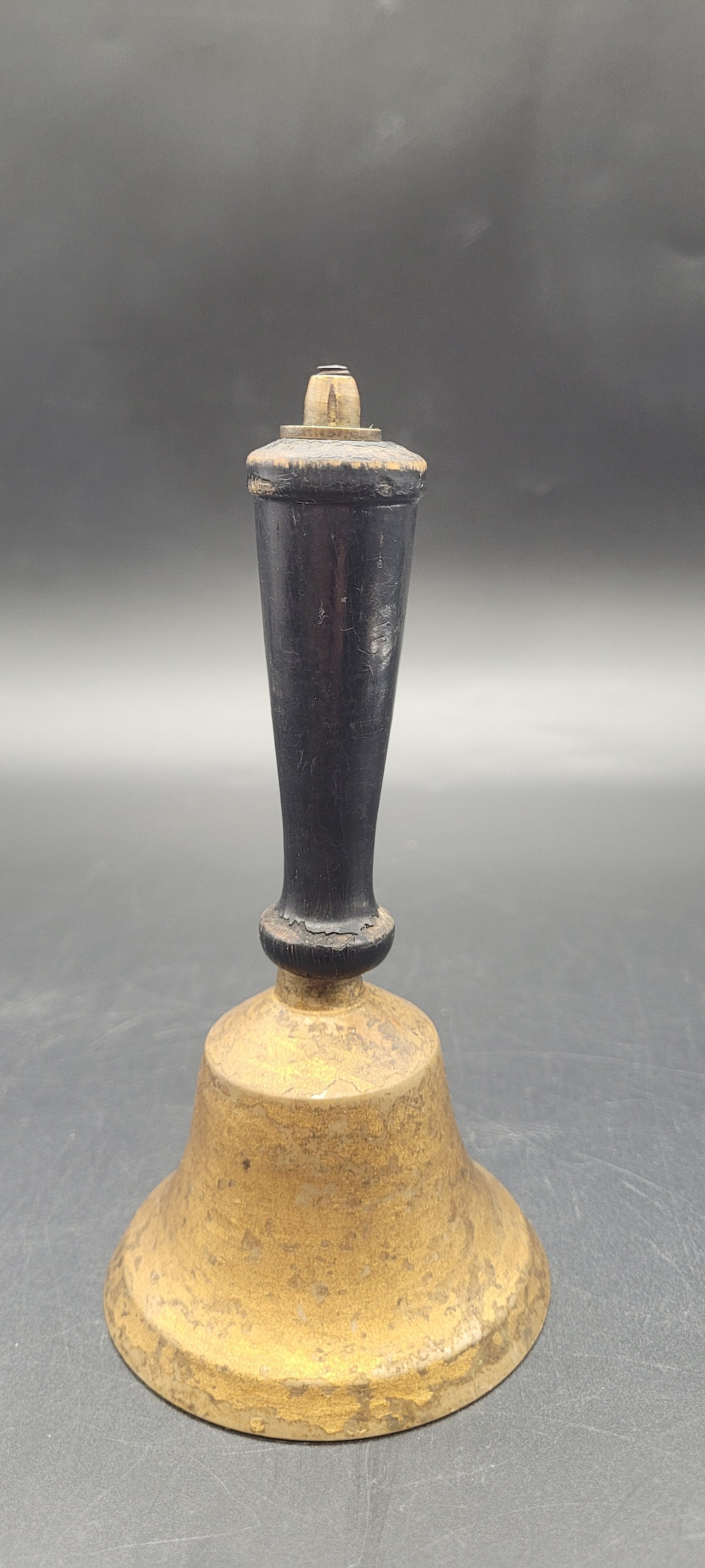 Vintage Brass Dinner Bell With Wood Handle, Vintage Brass School Bell ...