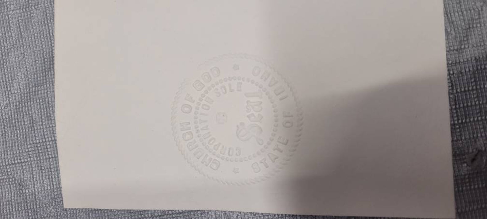 Vintage Cast Iron Notary Stamp, Church of God State of Idaho, Notary ...