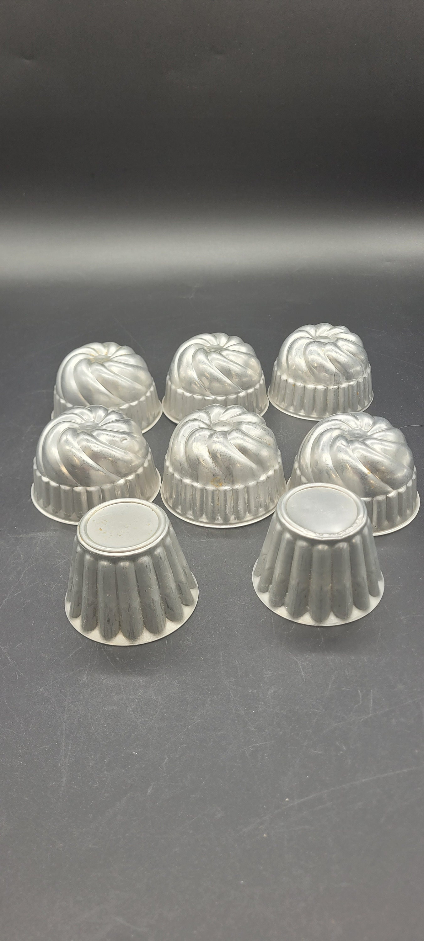 Vintage Aluminum Round Jello Molds, Gelatin Molds, Candy Molds, Mini ...