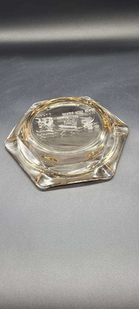 Vintage Heavy Glass Ashtray From Jackass Flats Nevada, Etched 1960's ...