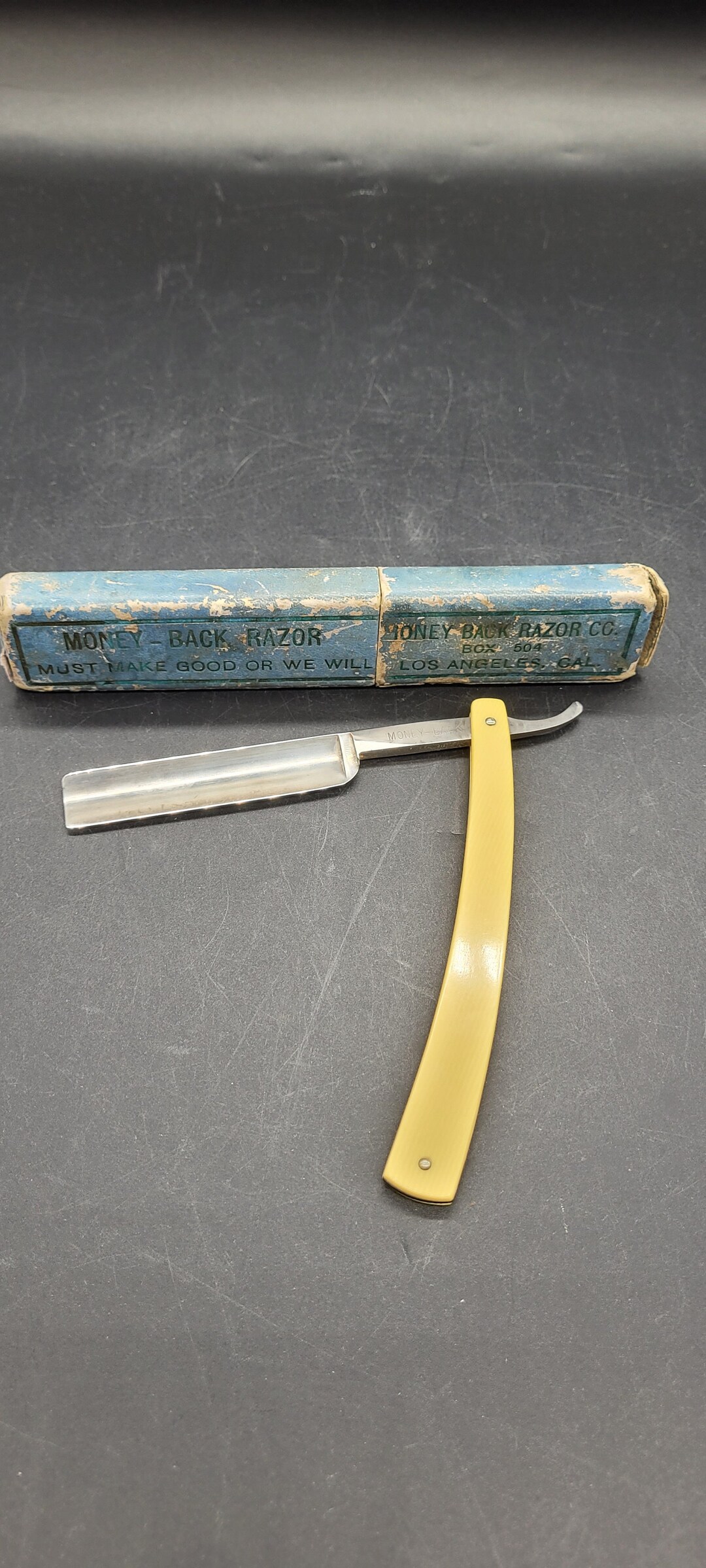 Vintage Money-back Straight Razor in Original Box, Money-back Razor Los ...