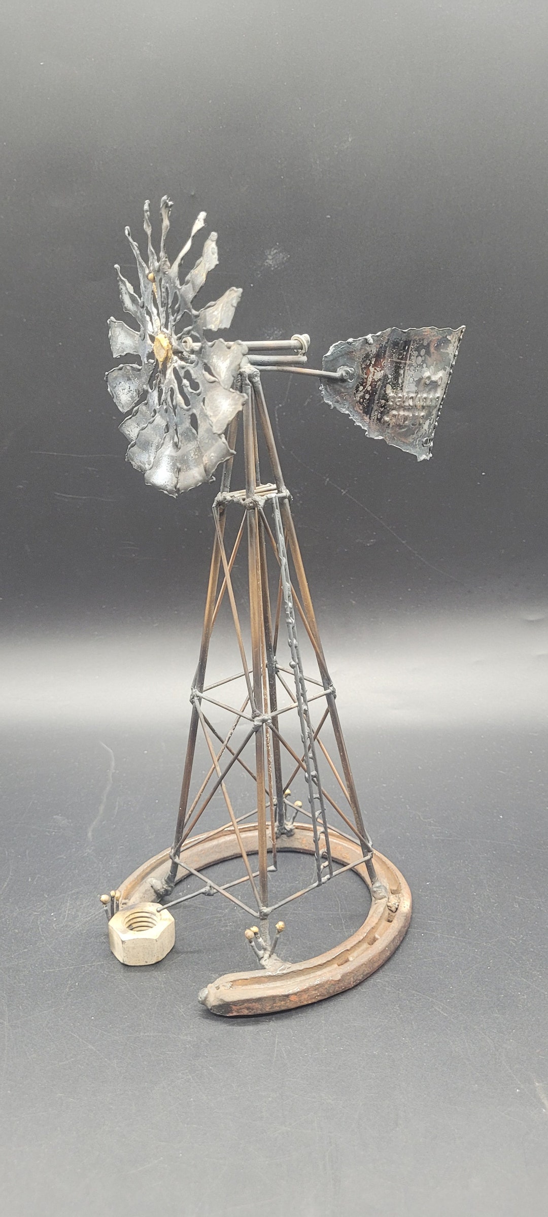 Vintage Metal Windmill, Tabletop Metal Windmill, Paradise CA Metal ...