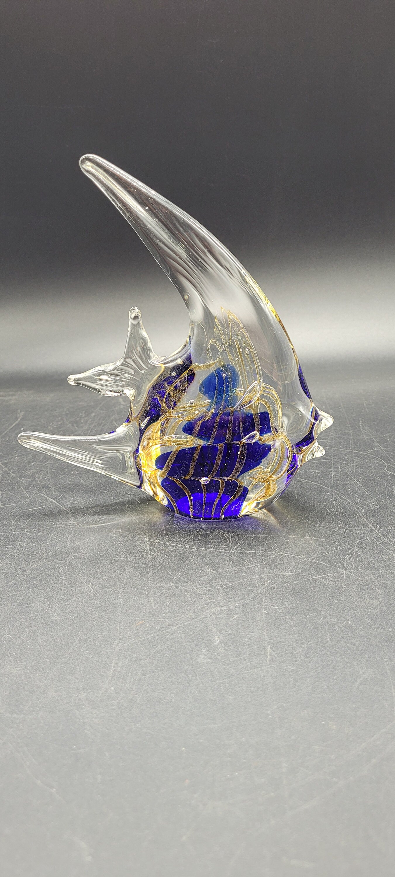 Dynasty Gallery Hand Blown Glass Angel Fish, Art Glass Angel Fish, Blue ...