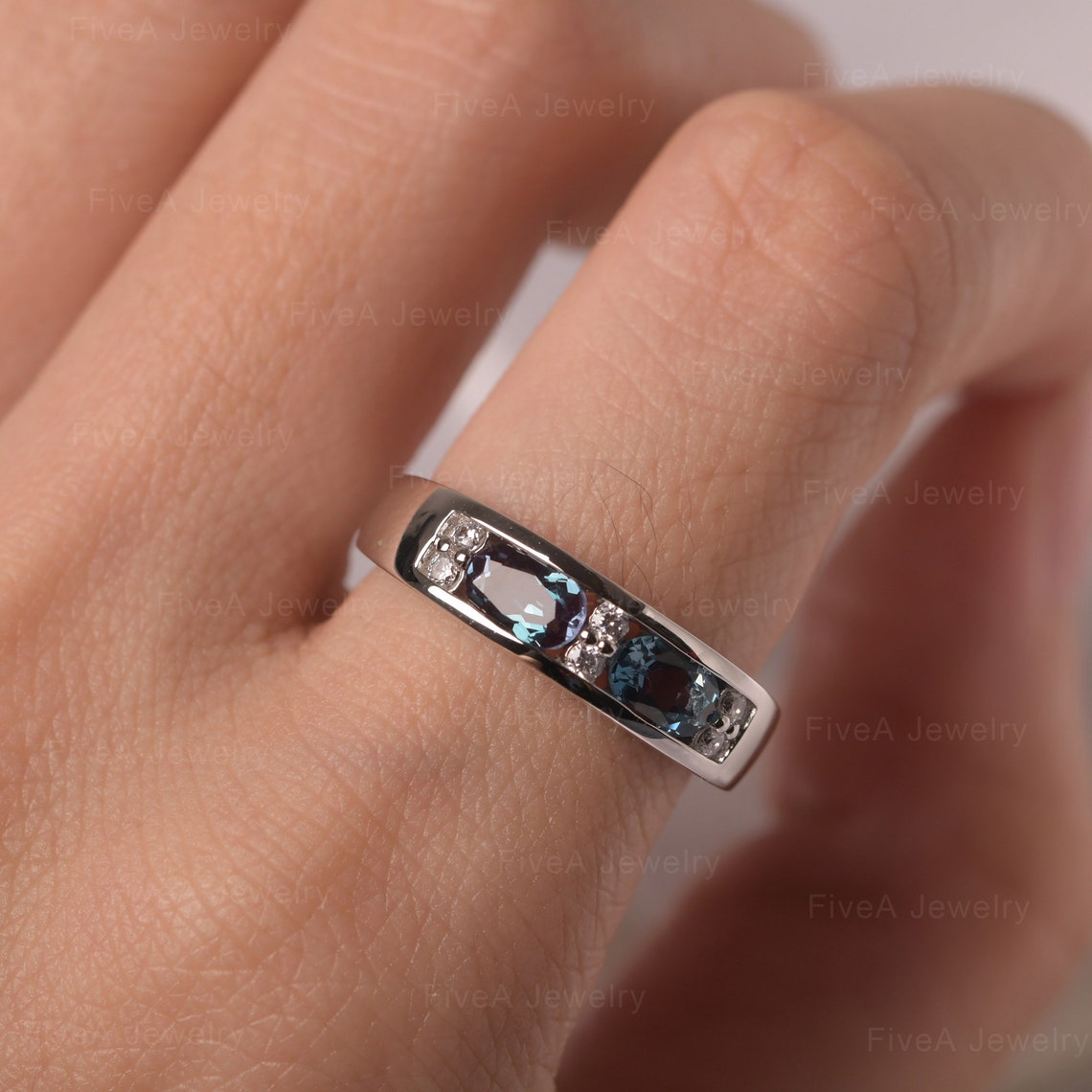London Blue Topaz & Alexandrite Ring Sterling Silver Wedding - Etsy