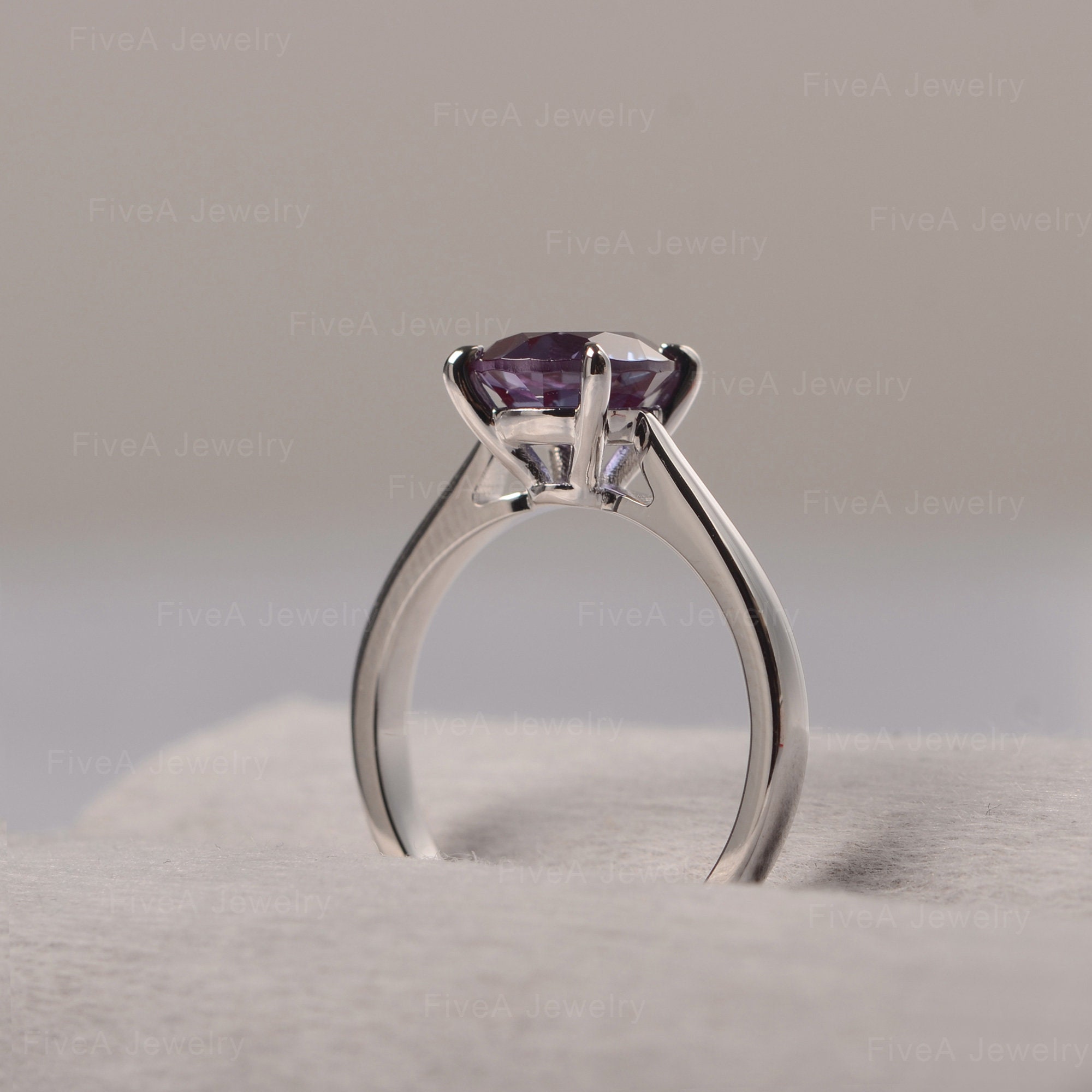 Alexandrite Ring Color Change Stone Classic Round Cut - Etsy