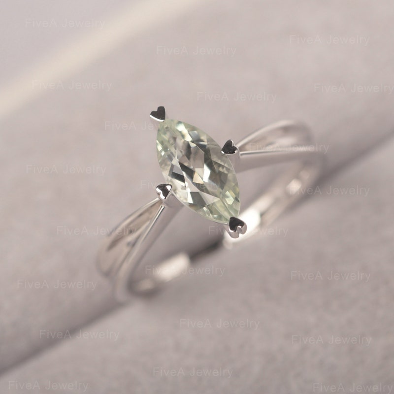 Prasiolite Ring - Etsy