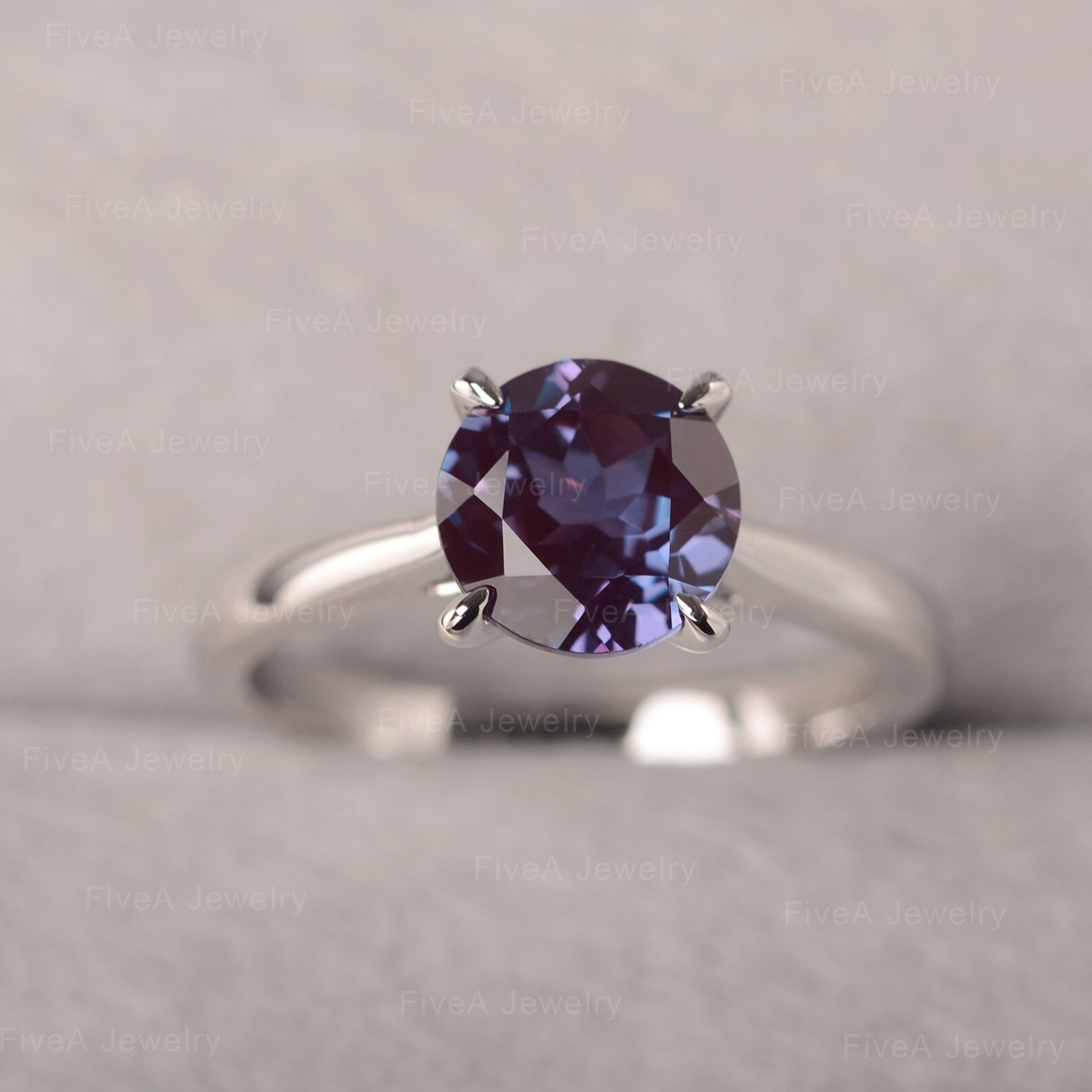 Alexandrite Ring Color Change Stone Classic Round Cut - Etsy