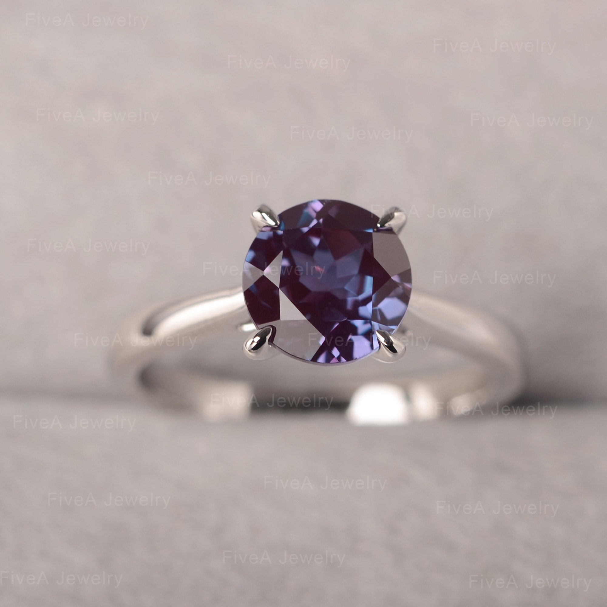 Alexandrite Ring Color Change Stone Classic Round Cut - Etsy