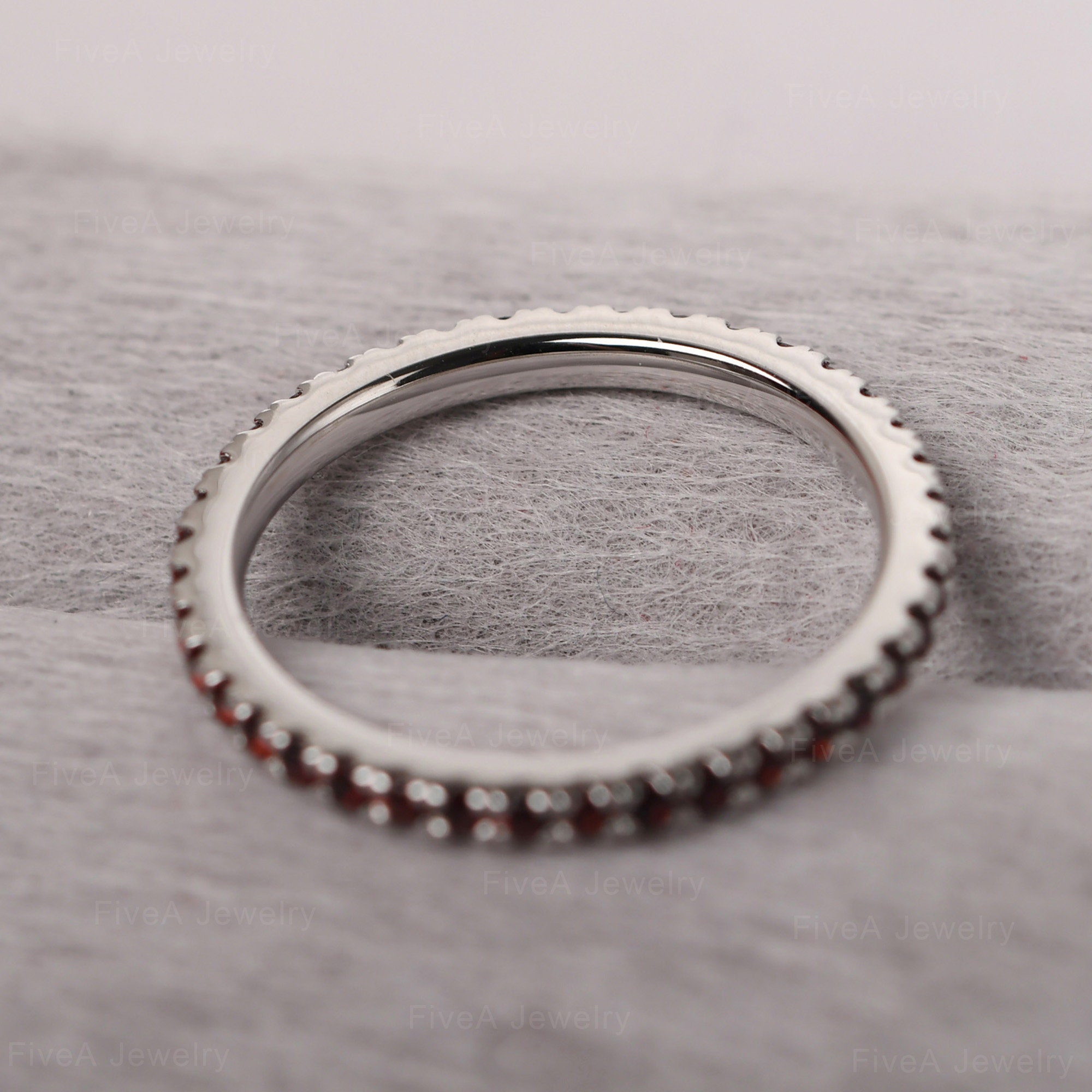 Garnet Stacking Birthstone Eternity Ring Sterling Silver Tiny - Etsy