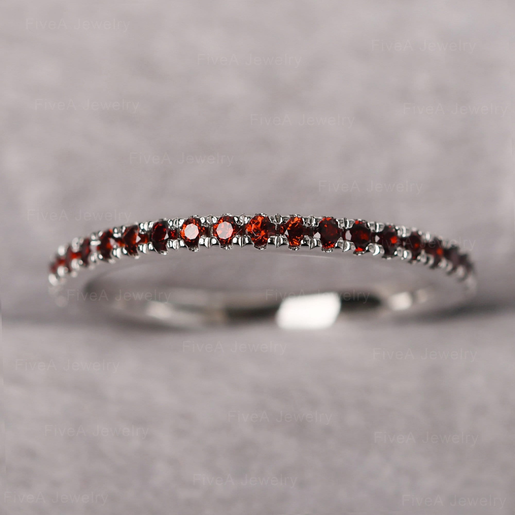 Garnet Stacking Birthstone Eternity Ring Sterling Silver Tiny - Etsy
