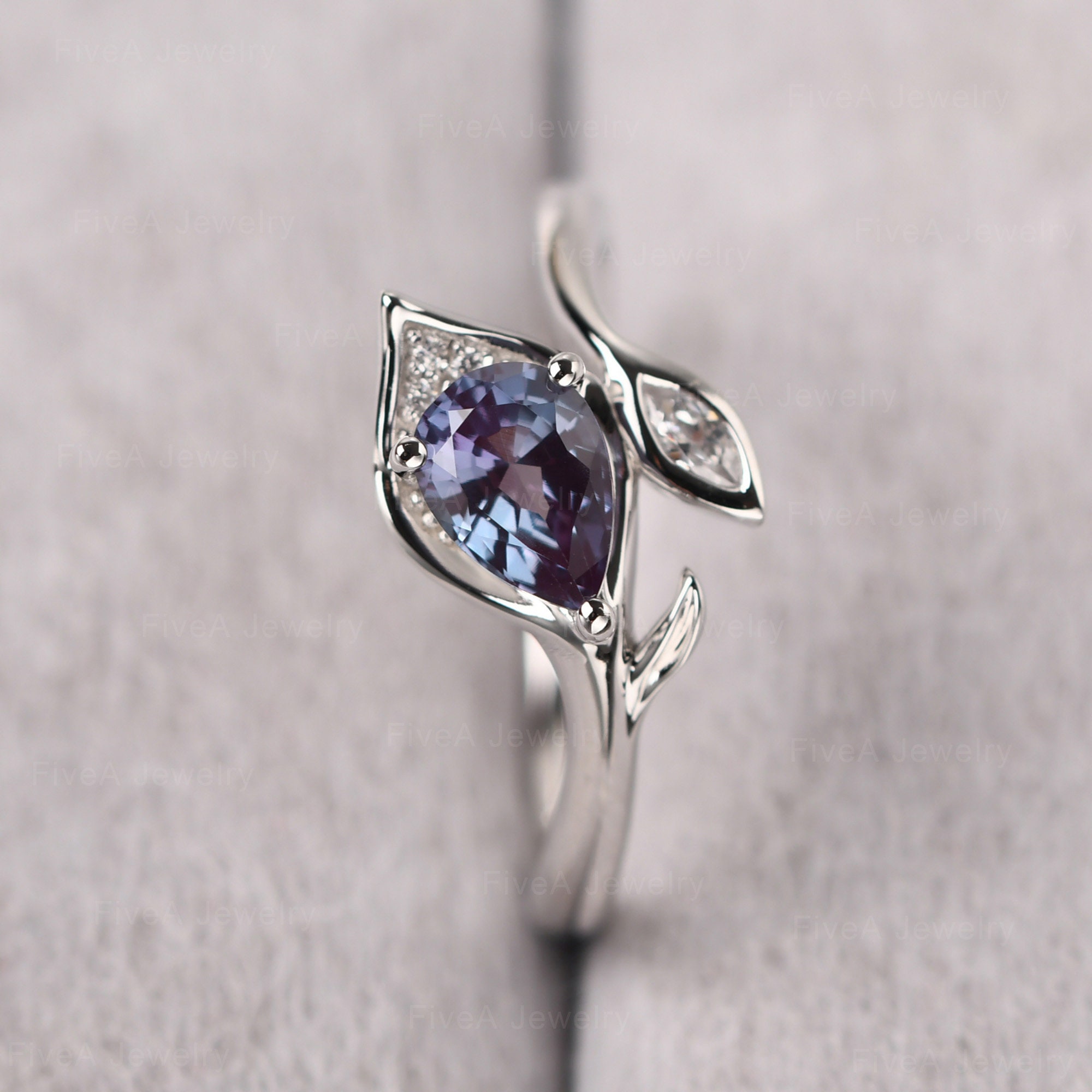 Simple Alexandrite Branch Engagement Ring Pear Shaped Twig - Etsy