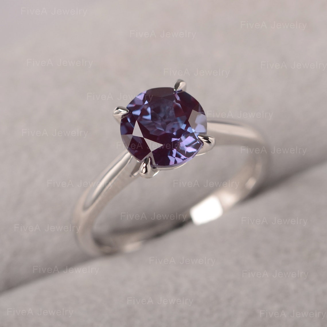 Alexandrite Ring Color Change Stone Classic Round Cut - Etsy