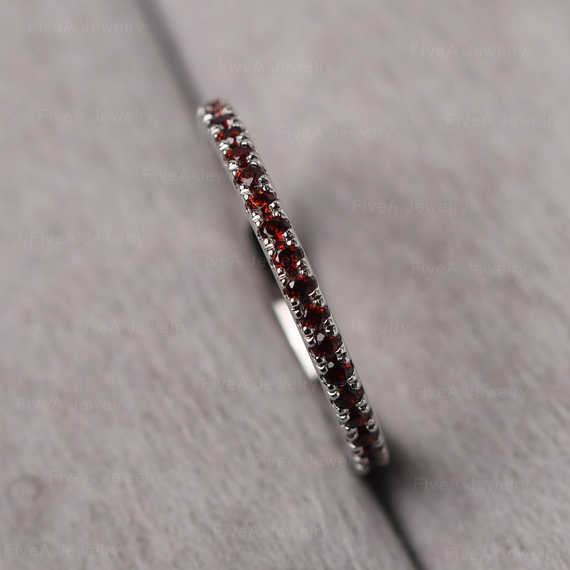 Garnet Stacking Birthstone Eternity Ring Sterling Silver Tiny - Etsy