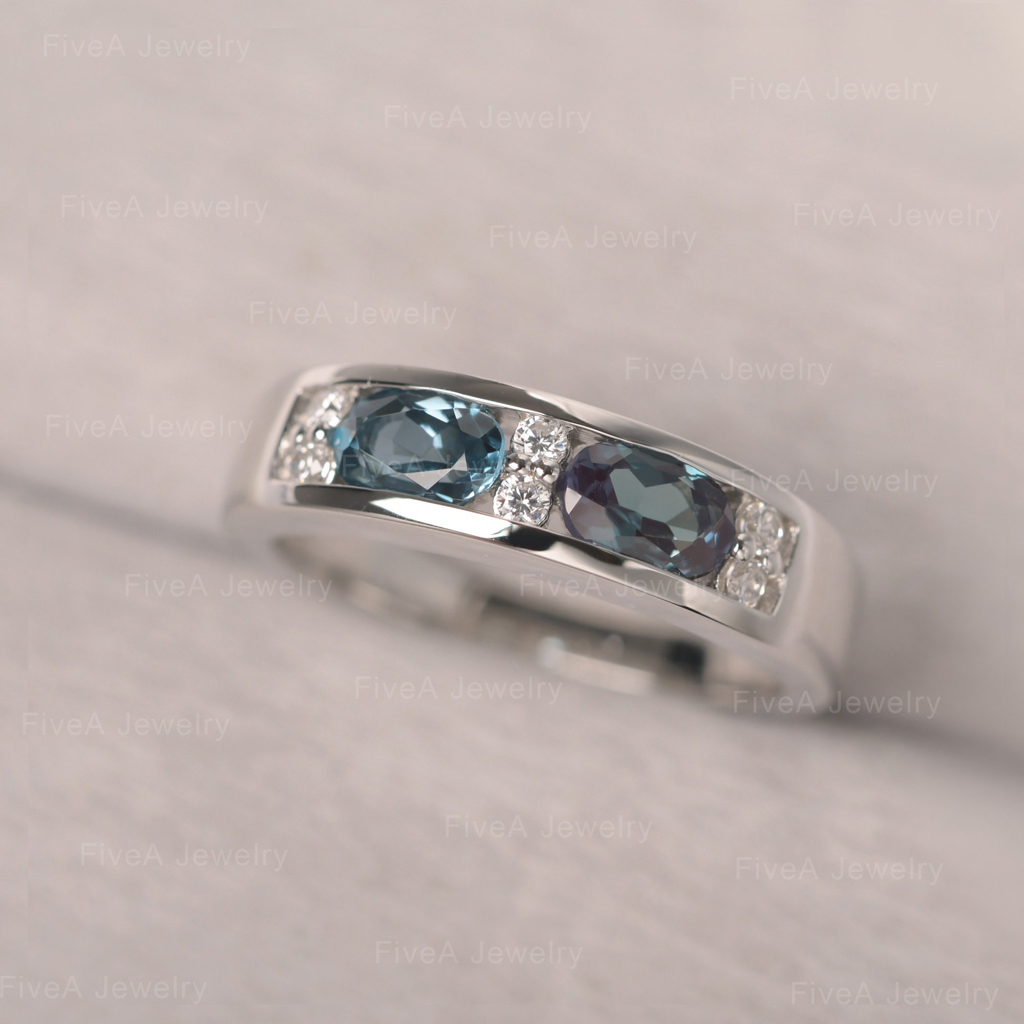 London Blue Topaz & Alexandrite Ring Sterling Silver Wedding - Etsy