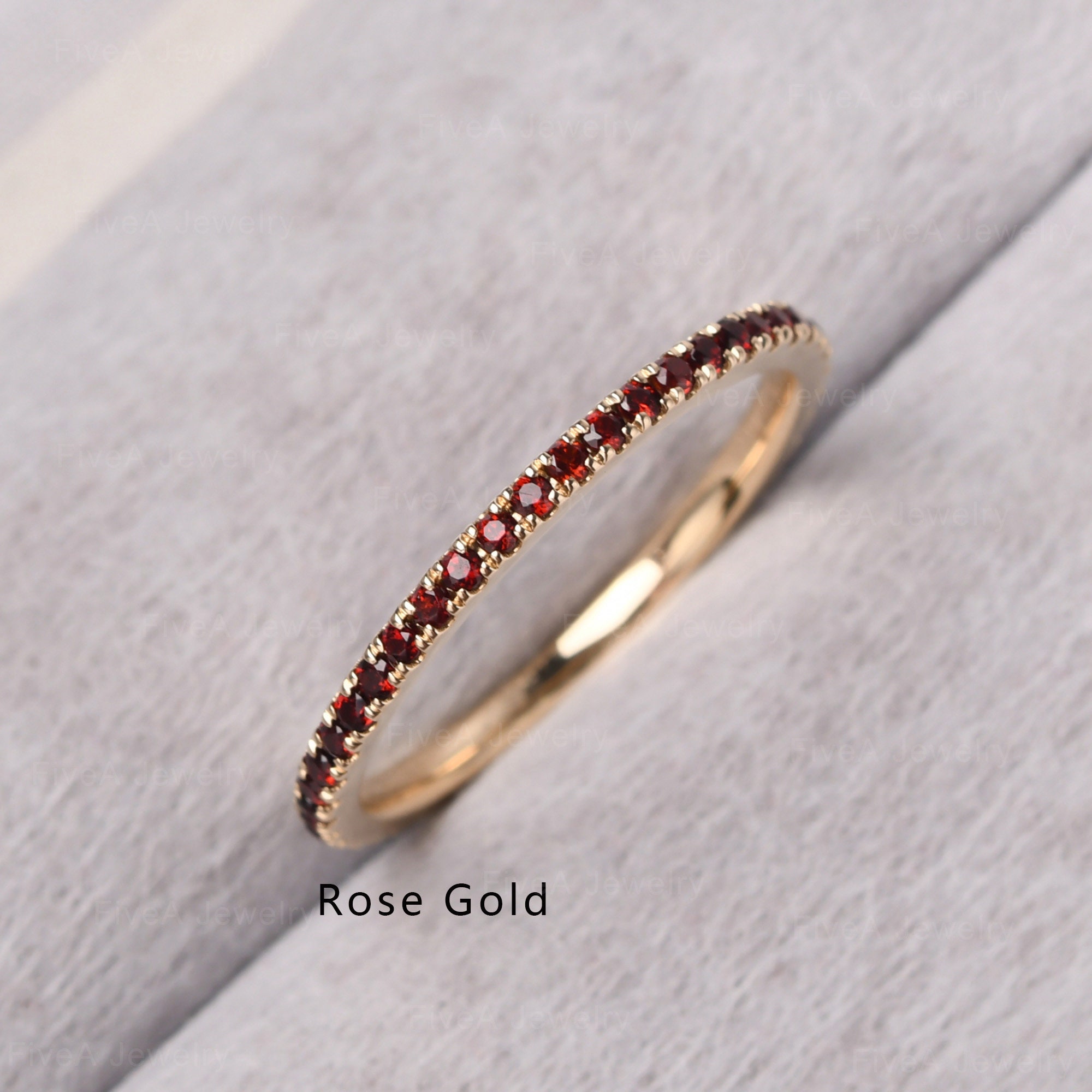 Garnet Stacking Birthstone Eternity Ring Sterling Silver Tiny - Etsy