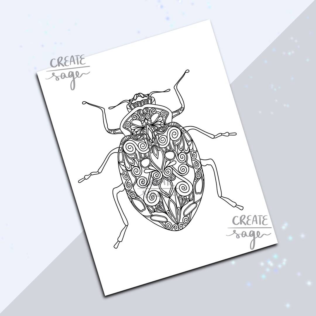 Printable Digital Ladybug Colouring Page for Adults, Magical Mandalas ...