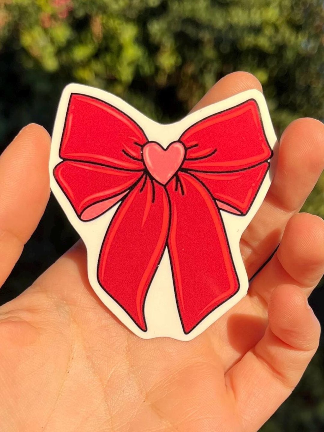 Red Bow Sticker - Etsy
