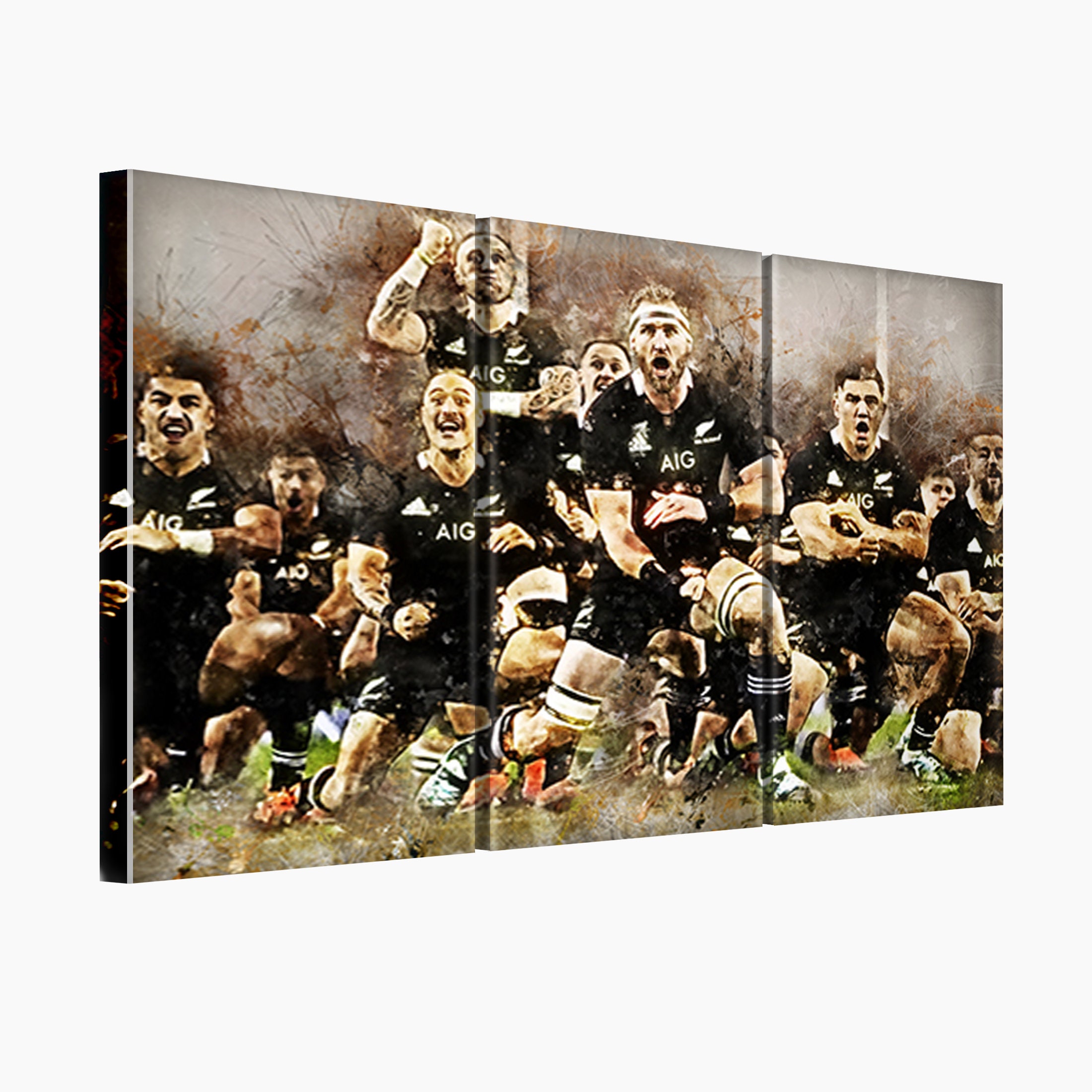 New Zealand 'all Black' Haka Canvas Print. Rugby Wall Hangings. Rugby ...