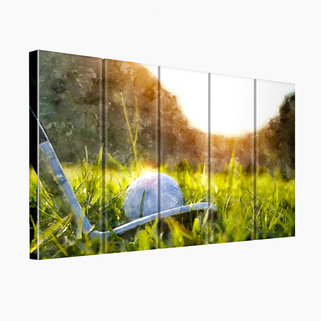 Golf Canvas Print. Golf Wall Decor. Golf Wall Art. Golf Field Painting ...
