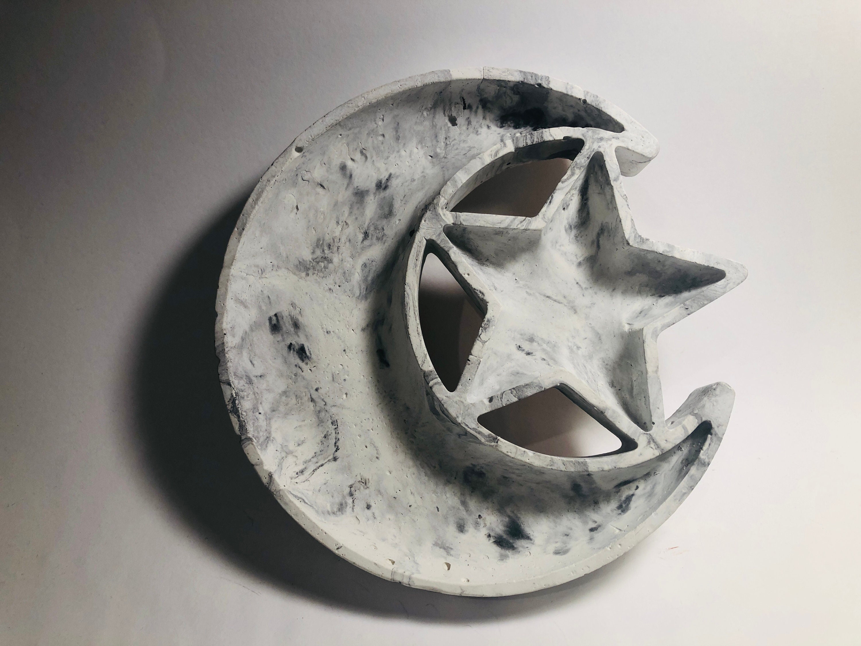 Multipurpose Concrete Tray, Moon Plate, Cement Decoration, Concrete ...