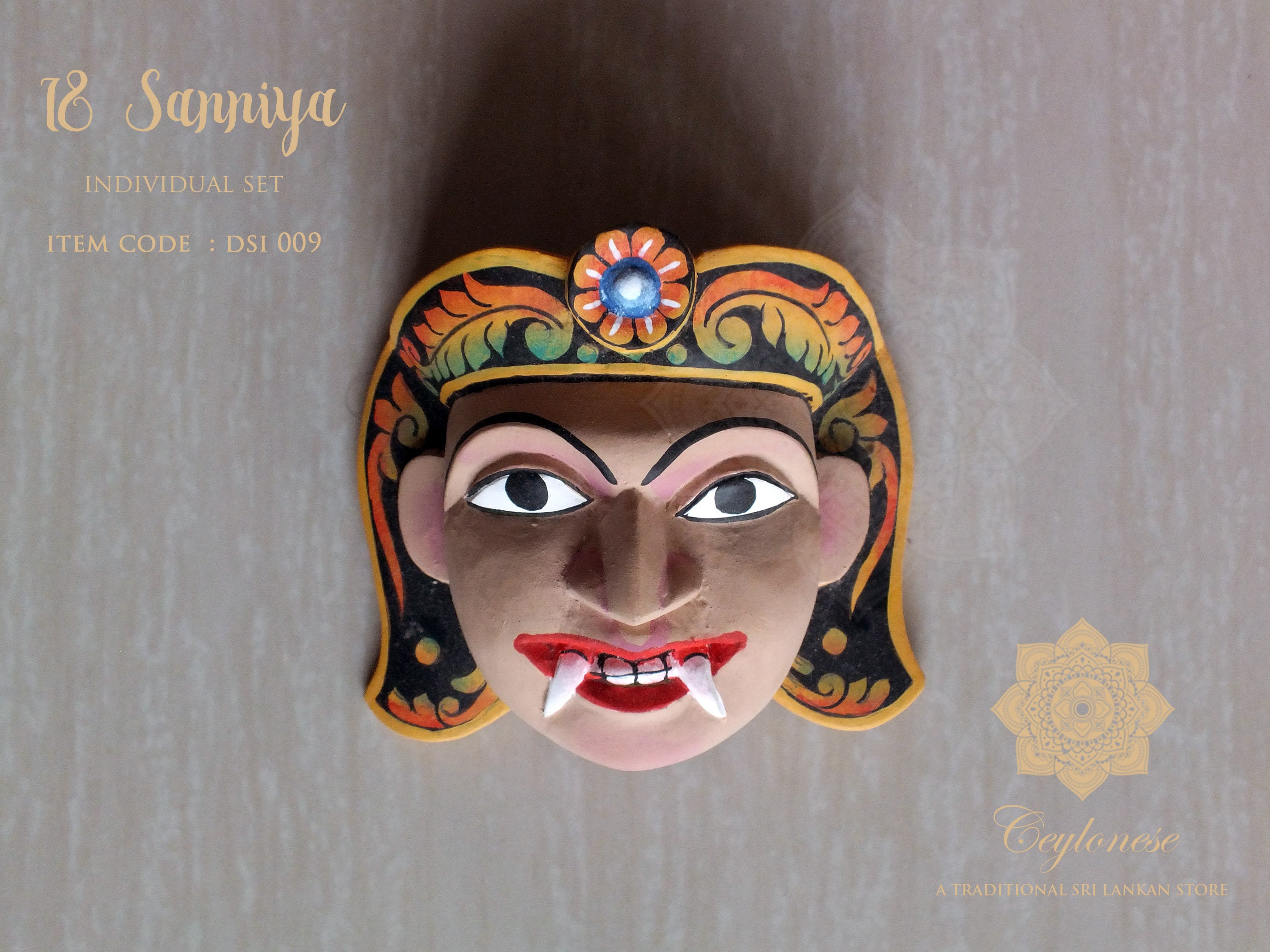 Sri Lankan Wooden Hand Carved Traditional 18 Sanniya Demon | Etsy