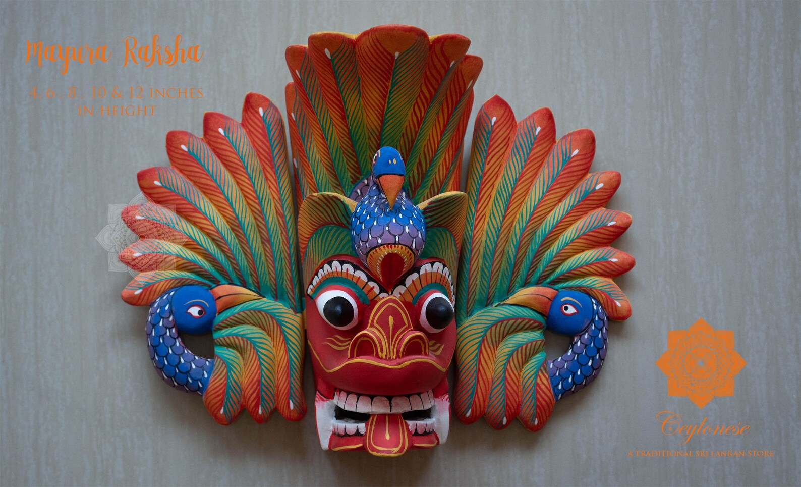 Sri Lankan Wooden Hand Carved Traditional Mayura Raksha | Etsy