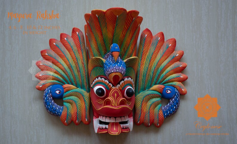 Sri Lankan Wooden Hand Carved Traditional Mayura Raksha | Etsy