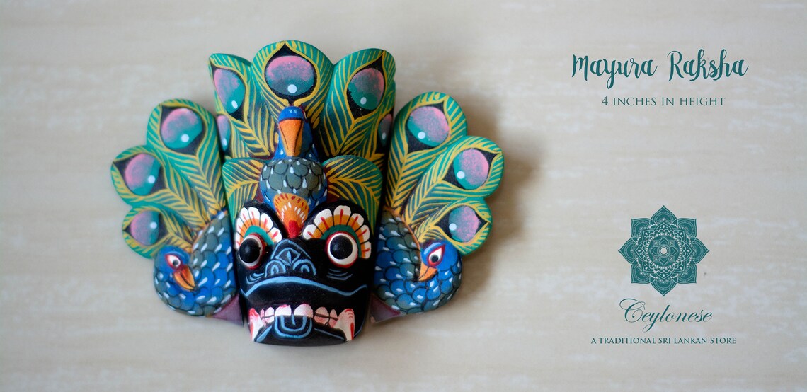 Sri Lankan Wooden Hand Carved Traditional Mayura Raksha | Etsy