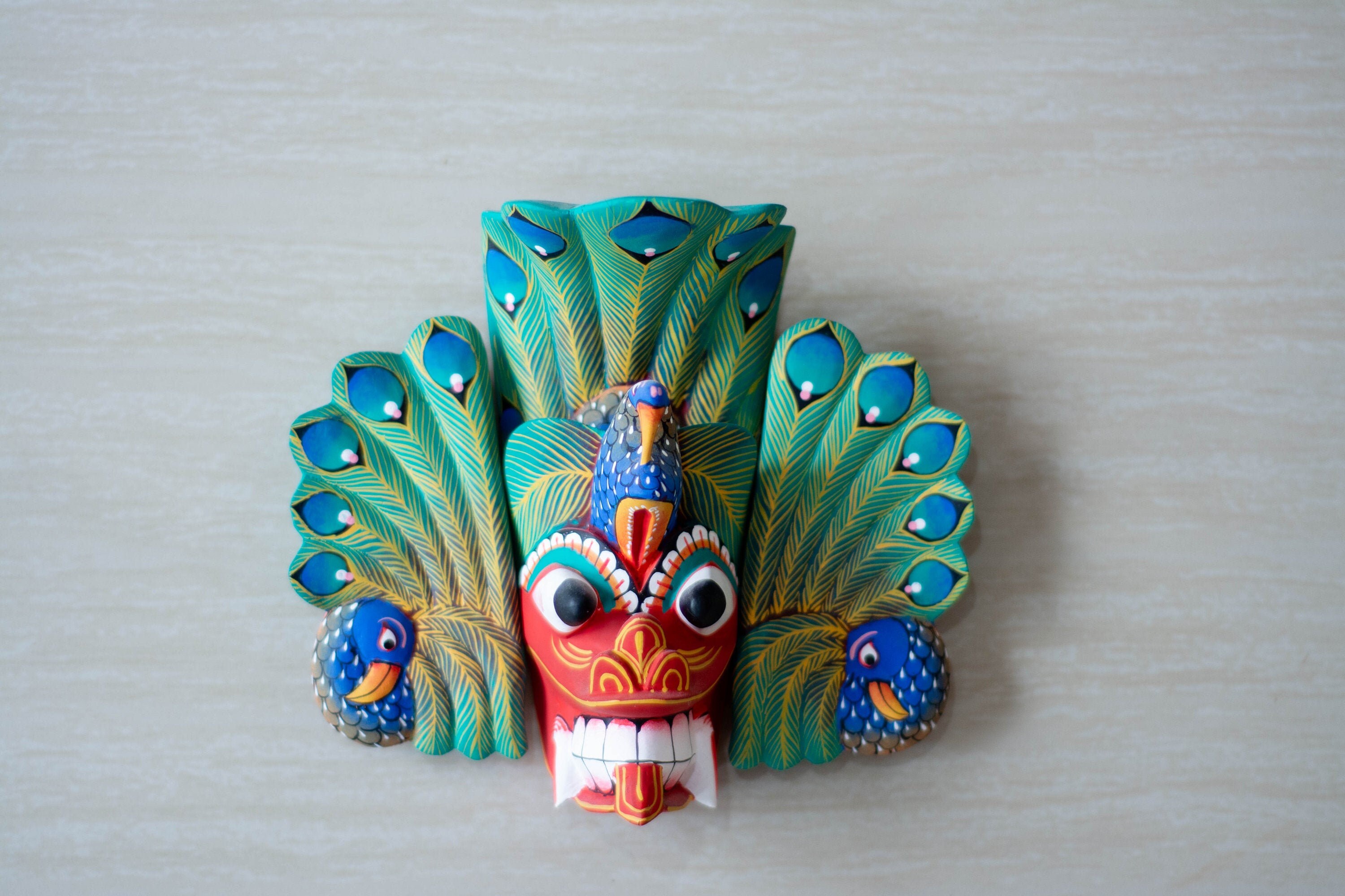 Sri Lankan Wooden Hand Carved Traditional Mayura Raksha - Etsy