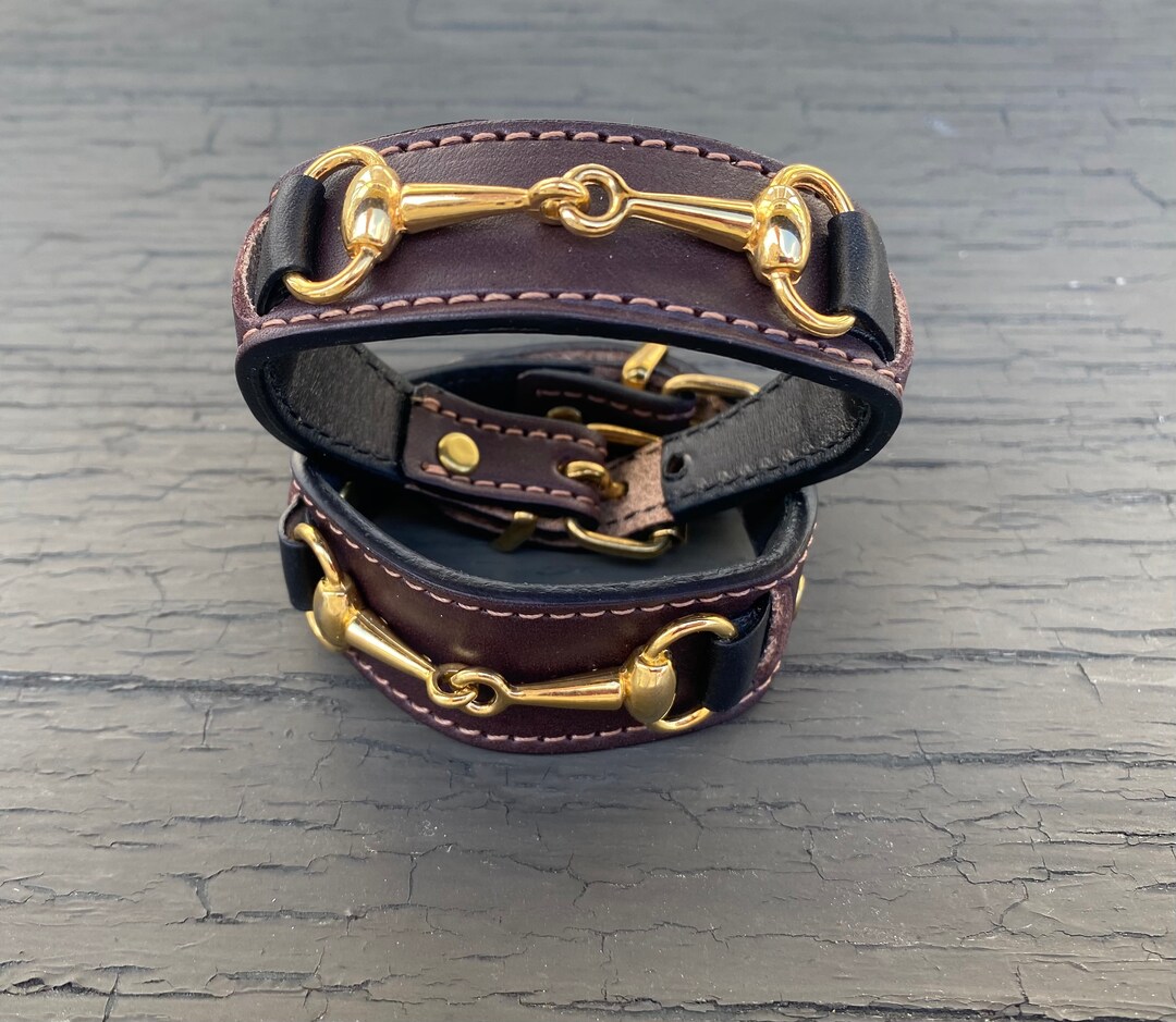 Brass Snaffle Bit Leather Bracelet - Etsy UK