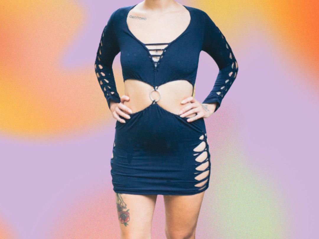 Braided Dress Slit Weave Rave Outfit Pole Dance Wear Festival Fashion ...