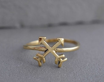 Double Arrow Ring - Etsy