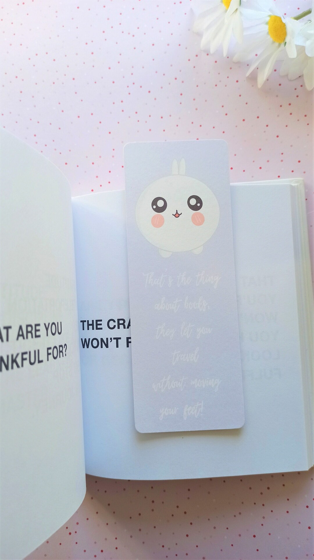 Bunny Pastel Bookmarks / Biscuit the White Bunny Bookmarks / Handmade ...