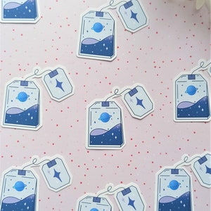 Galaxy Tea Bag Vinyl Waterproof Sticker / Celestial Die-cut Stickers ...