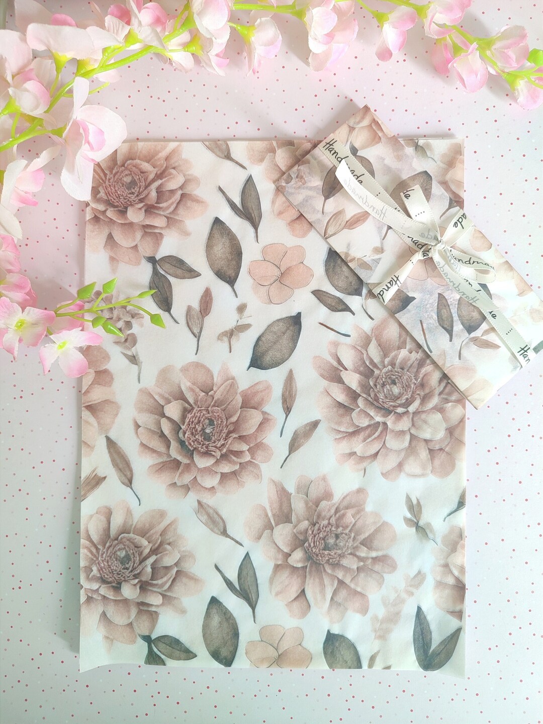 Boho Magnolia Tissue Paper Gift Wrapping Floral Packaging Silk Tissue ...