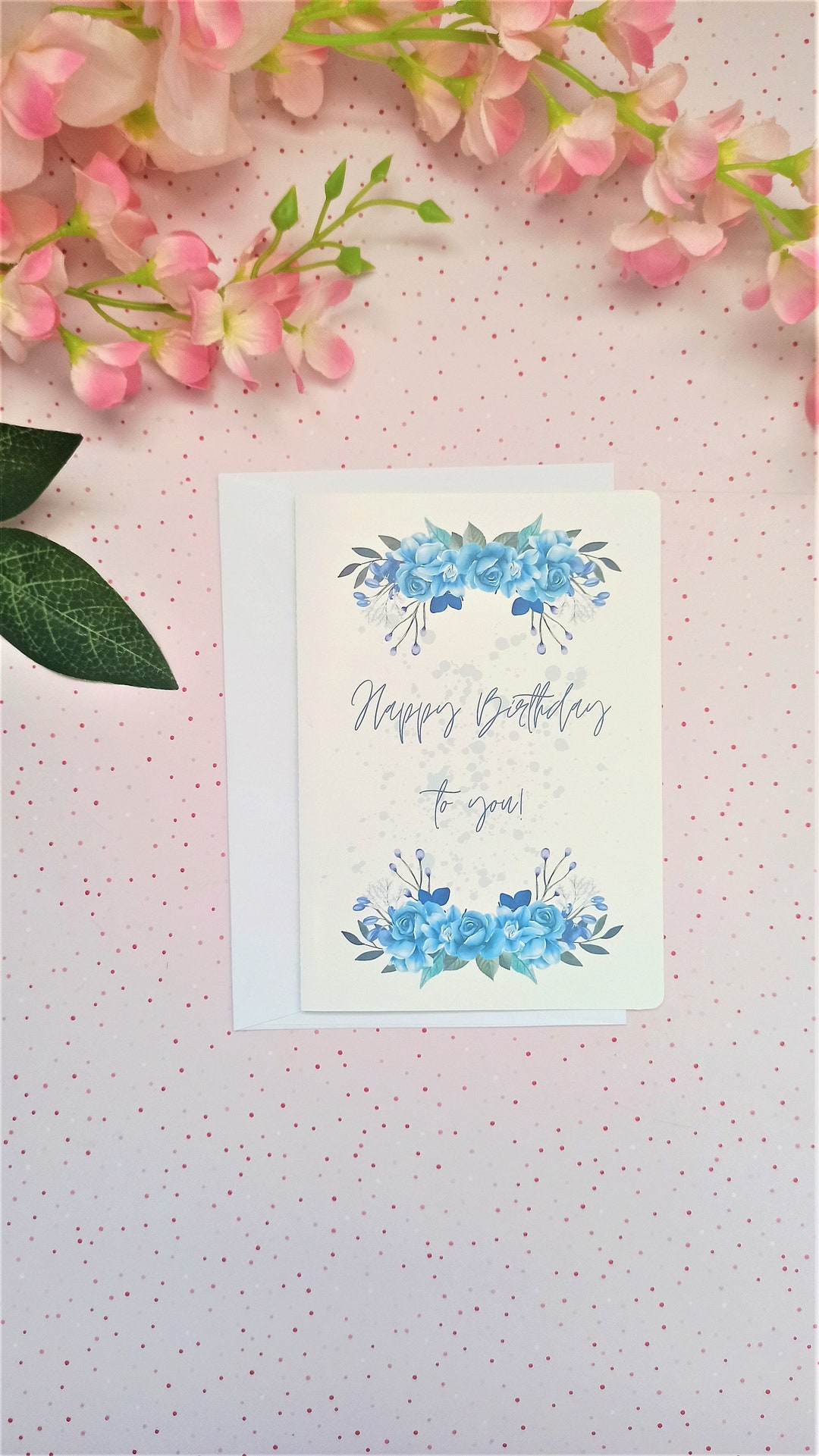 Blue Roses Birthday Card / Handmade Greeting Cards / Beautiful - Etsy