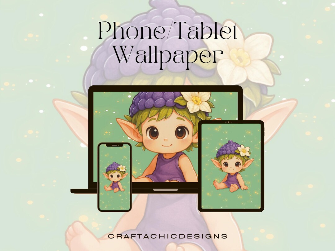Cute Forest Elf With Berry Hat | Kawaii Fairycore Wallpaper | Adorable ...