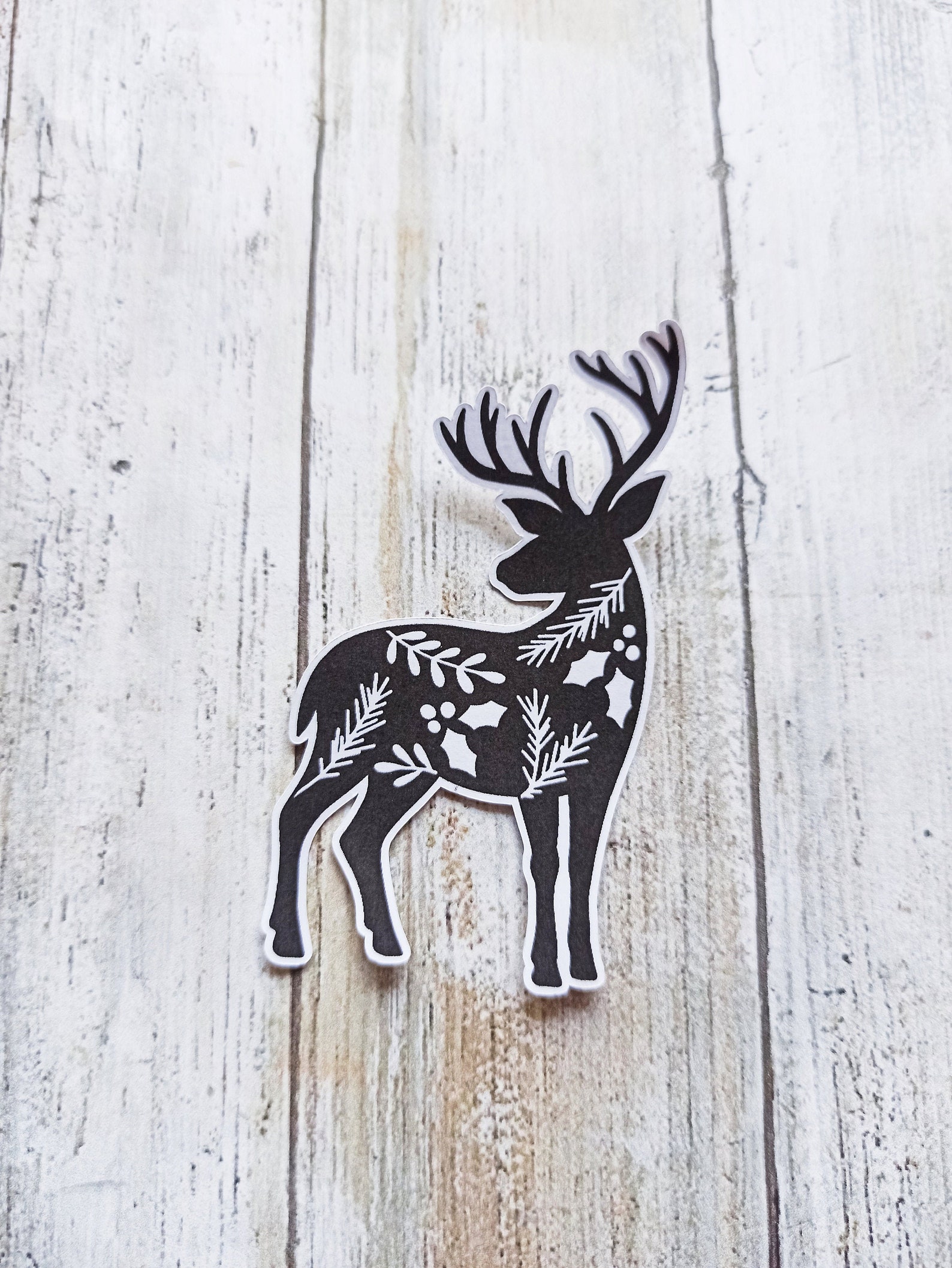 Die-cut Deer Sticker / Motif Black Deer Stickers / Matte Paper | Etsy