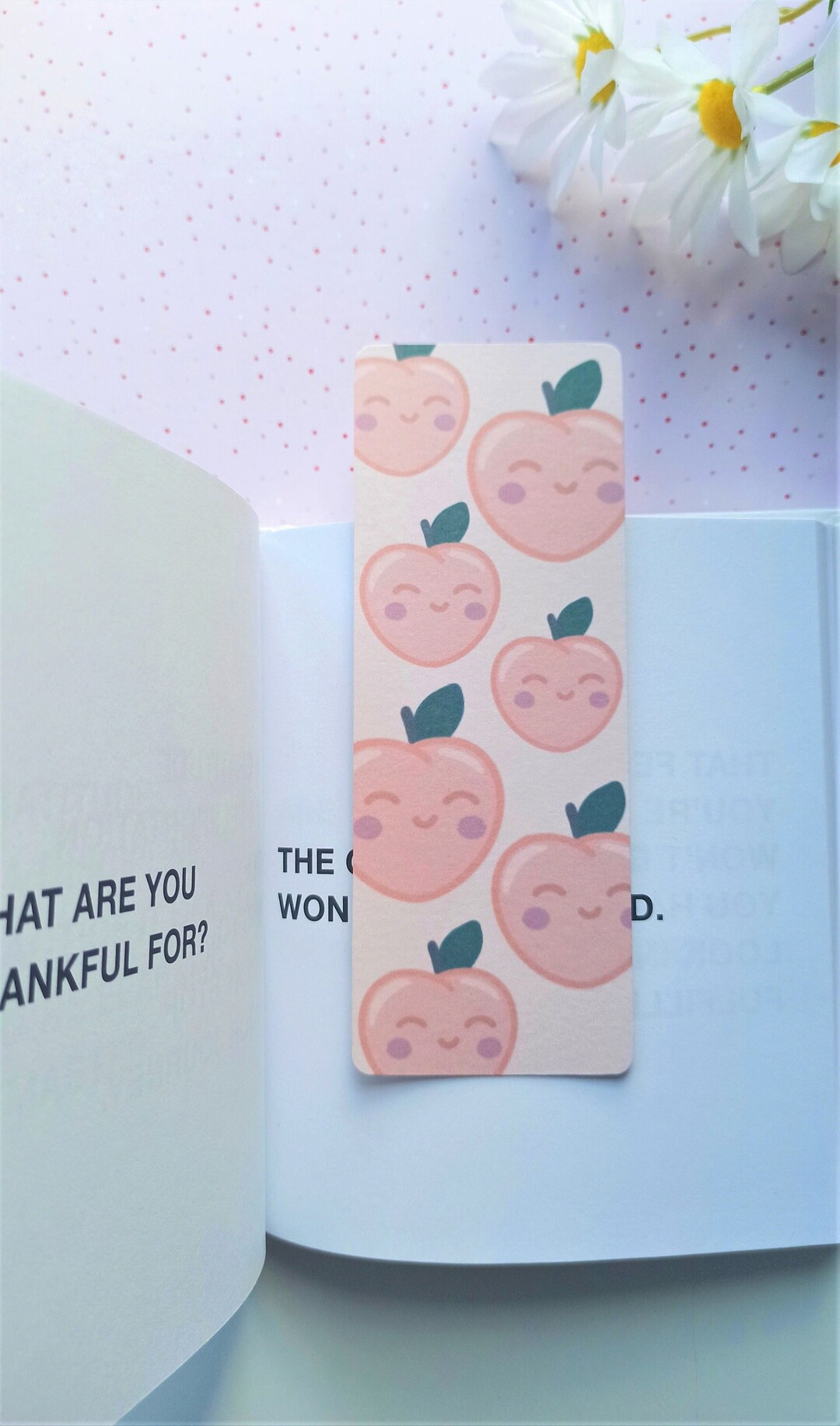 Cute Peach Bookmarks / Book Lover Pastel Bookmarks / Handmade Peach ...