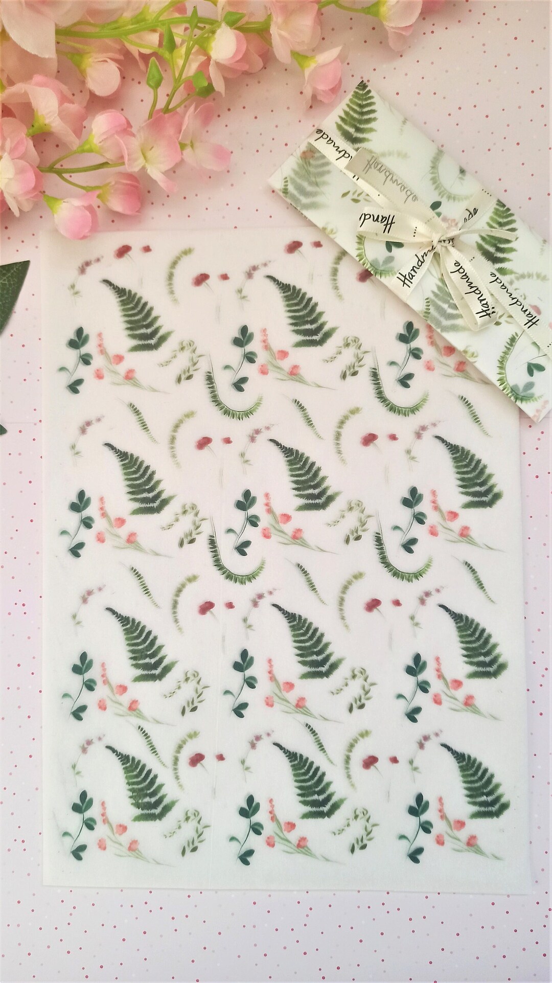 Fern Leaf Floral Tissue Wrapping Paper / Gift Tissue Paper / Green ...